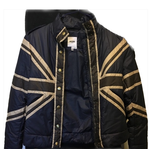 Moschino | Jackets & Coats | Moschino Jeans Union Jack Uk Flag Jacket ...